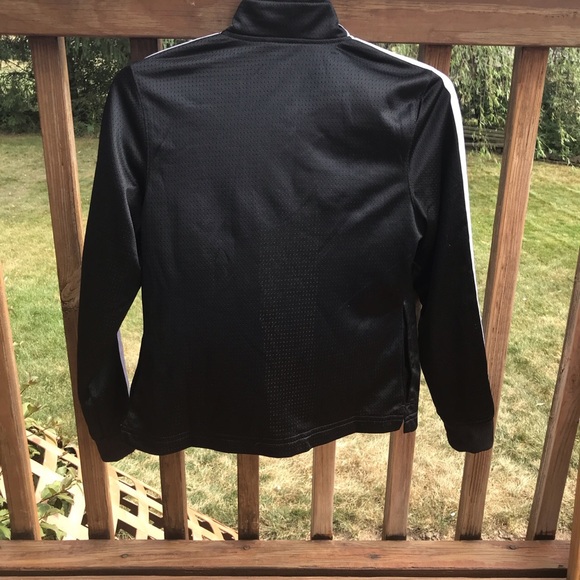 adidas | Jackets & Coats | Adidas Zip Up Black Jacket With White ...